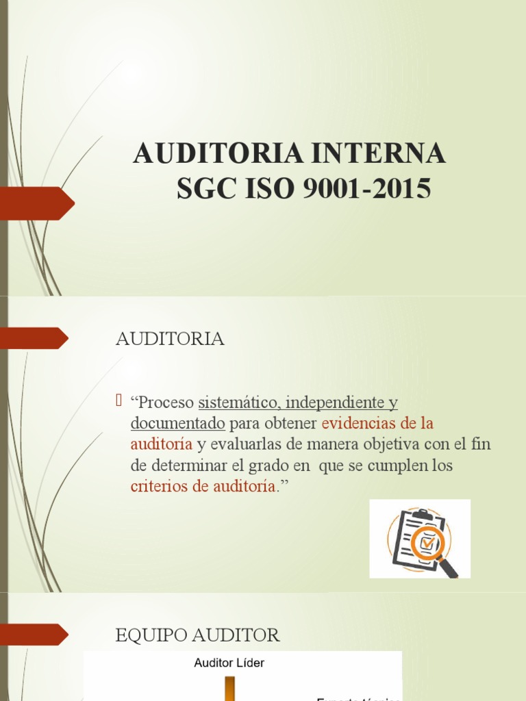 Auditoria Interna SGC Iso 9001 | PDF | Auditoría | Contralor