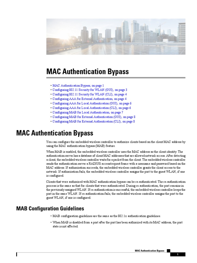 Mac Authentication Bypass | Download Free PDF | Wireless Lan | Radius