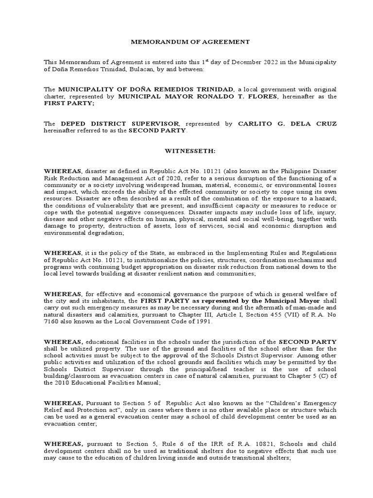 MOA School | PDF | Disaster Risk Reduction