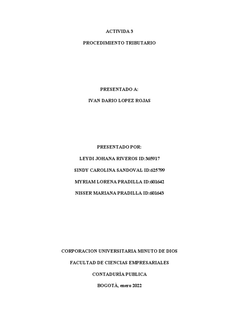 ACTIVIDA 3 PROCEDIMIENTO TRIBUTARIO | PDF | aduana