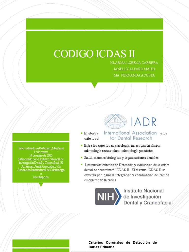 Codigo Icdas Ii | PDF | Esmalte de dientes | Diente