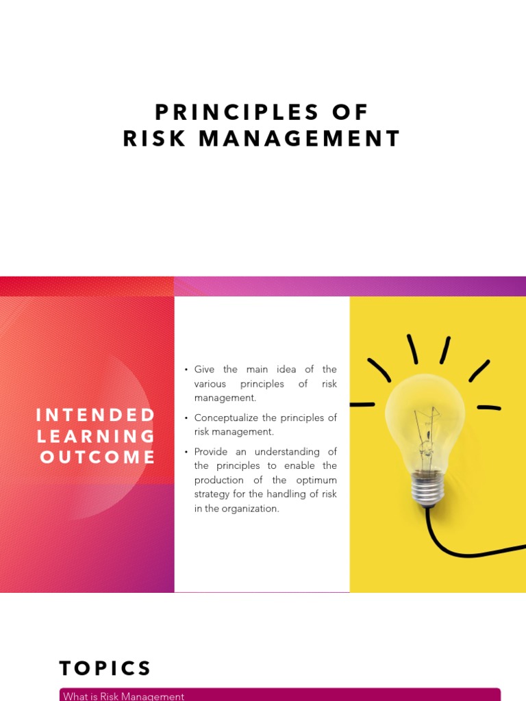Principles of Risk Management | PDF | Risk Management | Risk