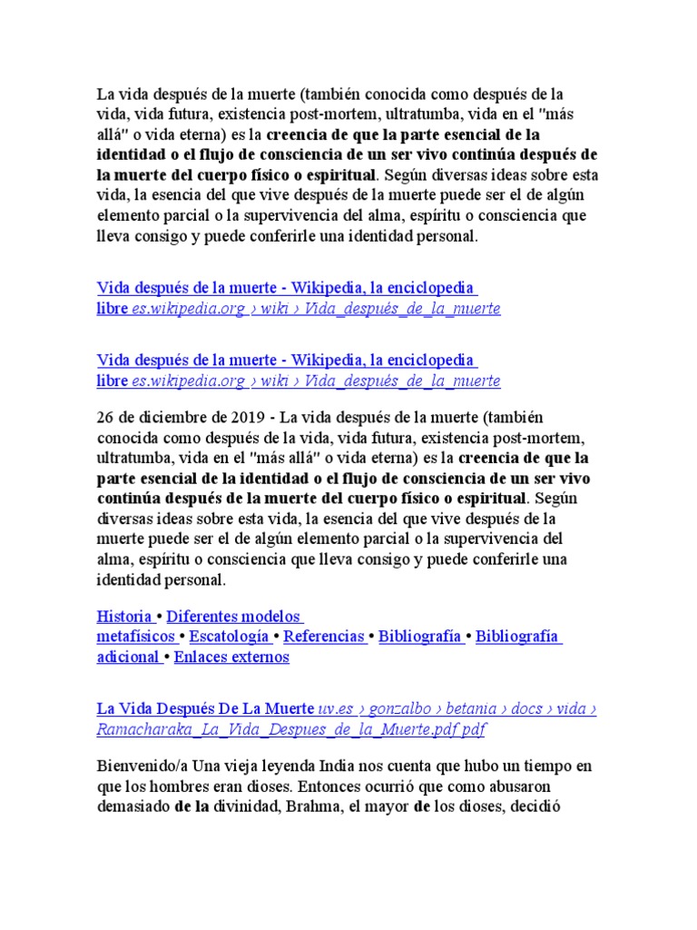 La Vida Después de La Muerte | PDF | Vida futura | Muerte