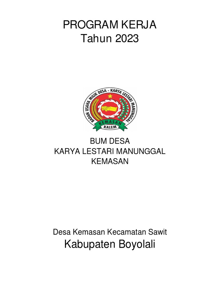 Program Kerja BUM Desa | PDF