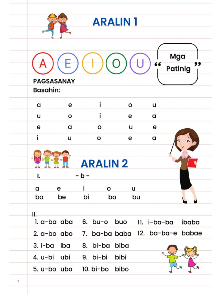 Abakada Aralin 1-15 | PDF