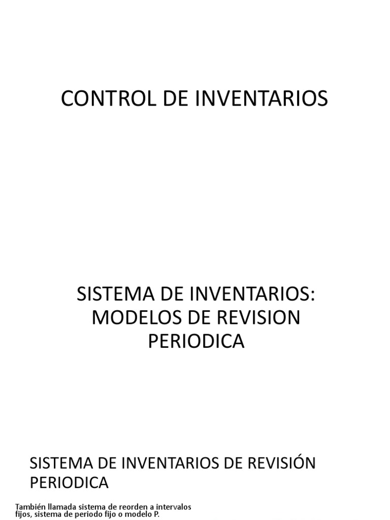 Tema 25 SISTEMA DE INVENTARIOS MODELOS DE REVISION PERIODICA | PDF ... Tema 25 SISTEMA DE INVENTARIOS MODELOS DE REVISION PERIODICA | PDF ...