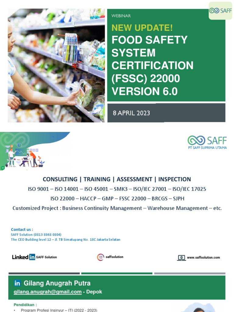 New Update Fssc 22000 Version 6 0 Pdf Food And Drink Business
