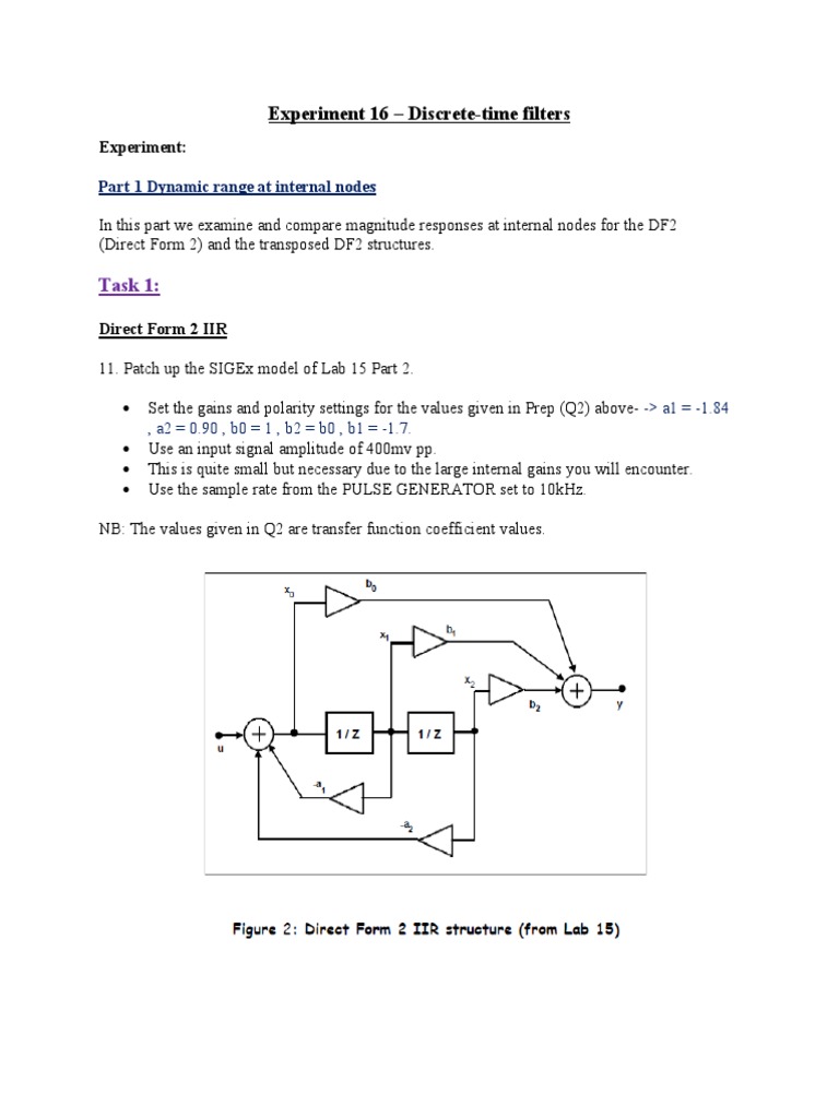 Comparing Internal Gains of Direct Form 2 and Transposed Direct Form 2 Structures for a Discrete ...