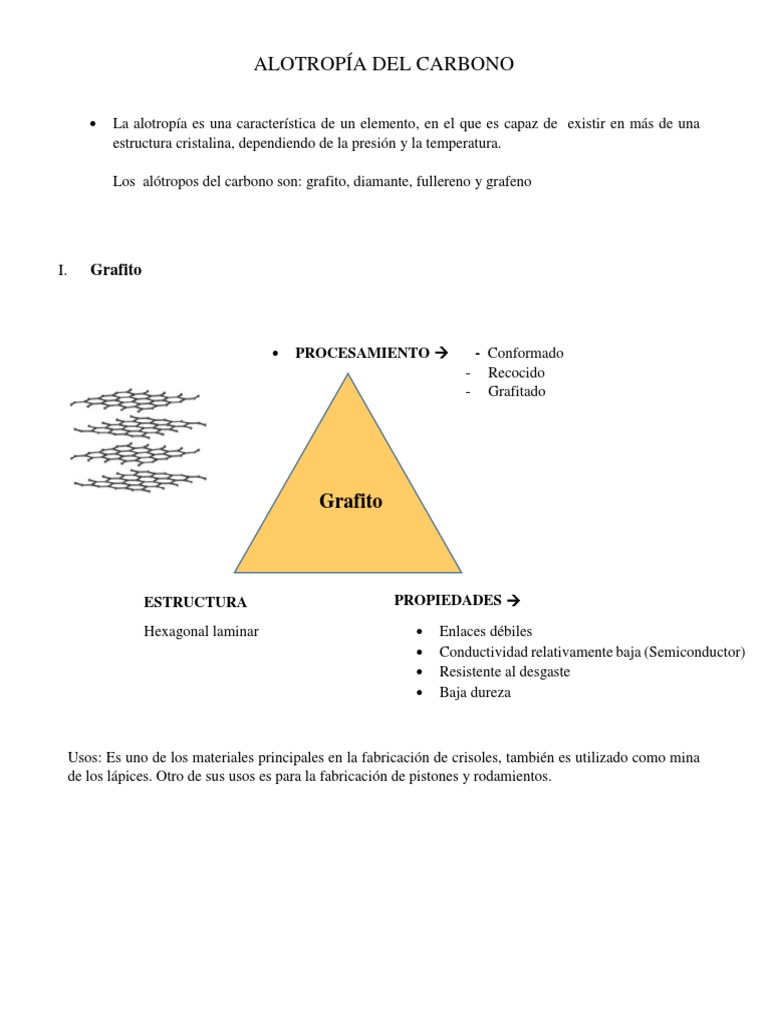 Alotropía Del Carbono | PDF | Grafito | Carbón