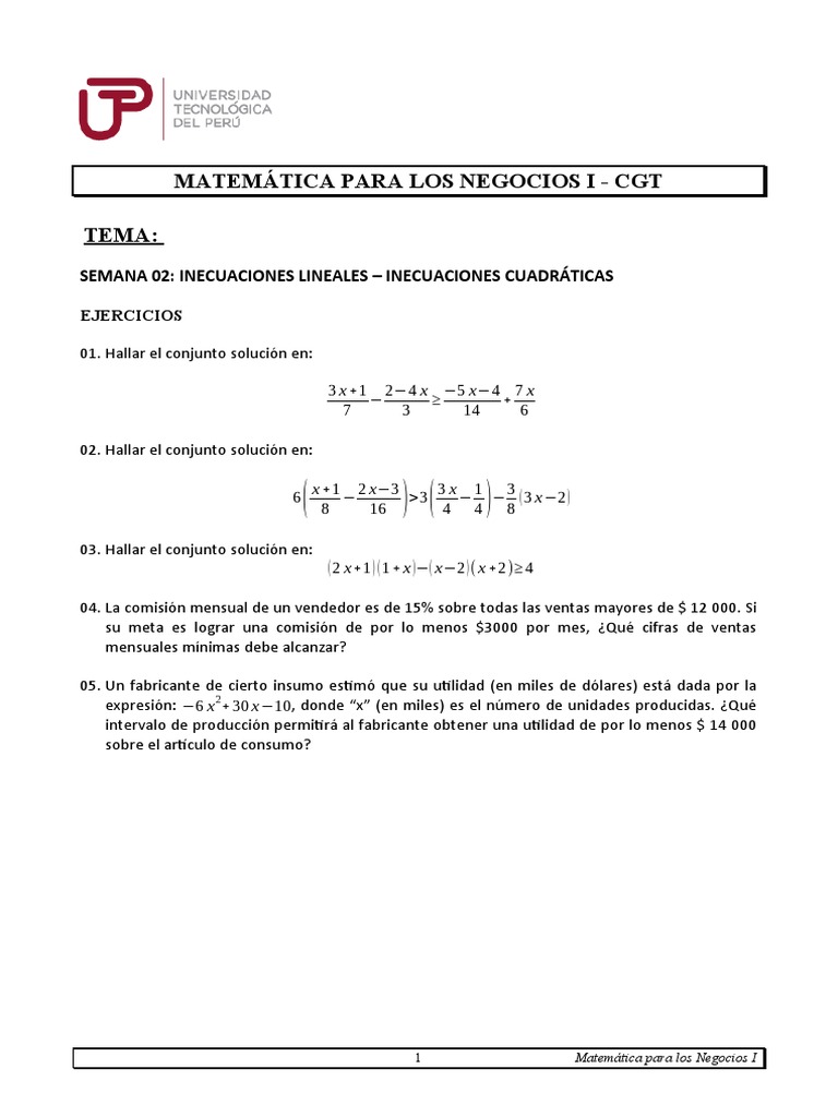 U1 - S2 - Ejercicios para Actividad Virtual | PDF