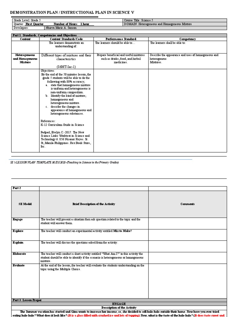Science 5 Hetero and Homo LP | PDF | Mixture | Homogeneity And ...