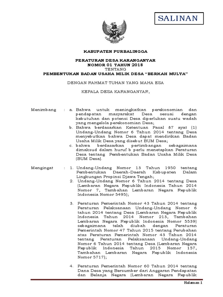 Perdes Bumdesa | PDF