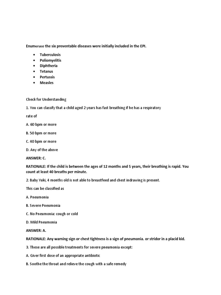 CHN1 Lec Session #18 Sas... | PDF | Pneumonia | Diarrhea CHN1 Lec Session #18 Sas... | PDF | Pneumonia | Diarrhea