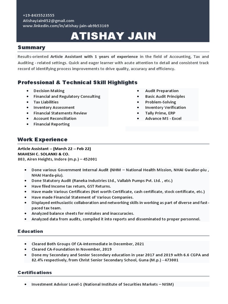 Atishay Jain - Resume | PDF