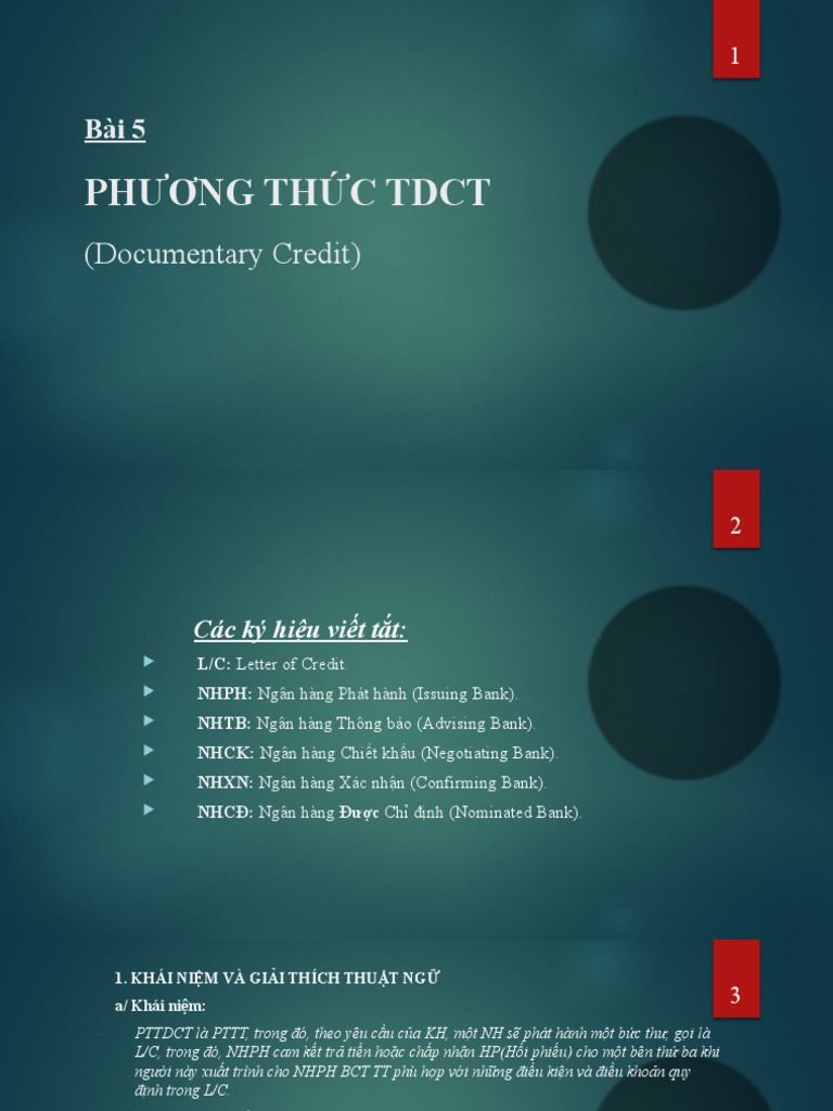 Bài 5. Phương TH C Tín D NG CH NG T | PDF