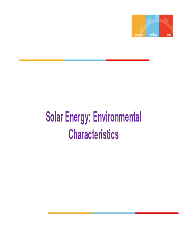 Solar energy Environmental Characteristics | PDF | Heat Transfer | Equator
