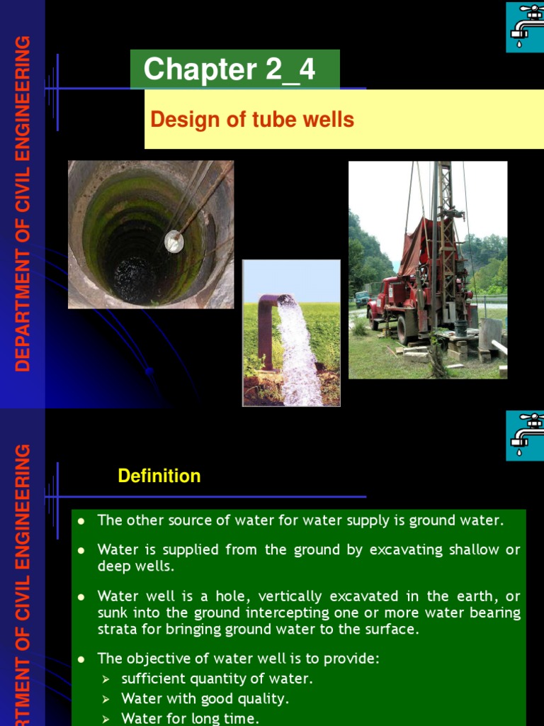 02 - 4 Design of Tube Wells | Download Free PDF | Water | Groundwater