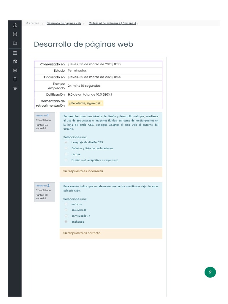 Modalidad De Exámenes Semana 4 Revisión Del Intento Pdf Modelo De Objeto De Documento 