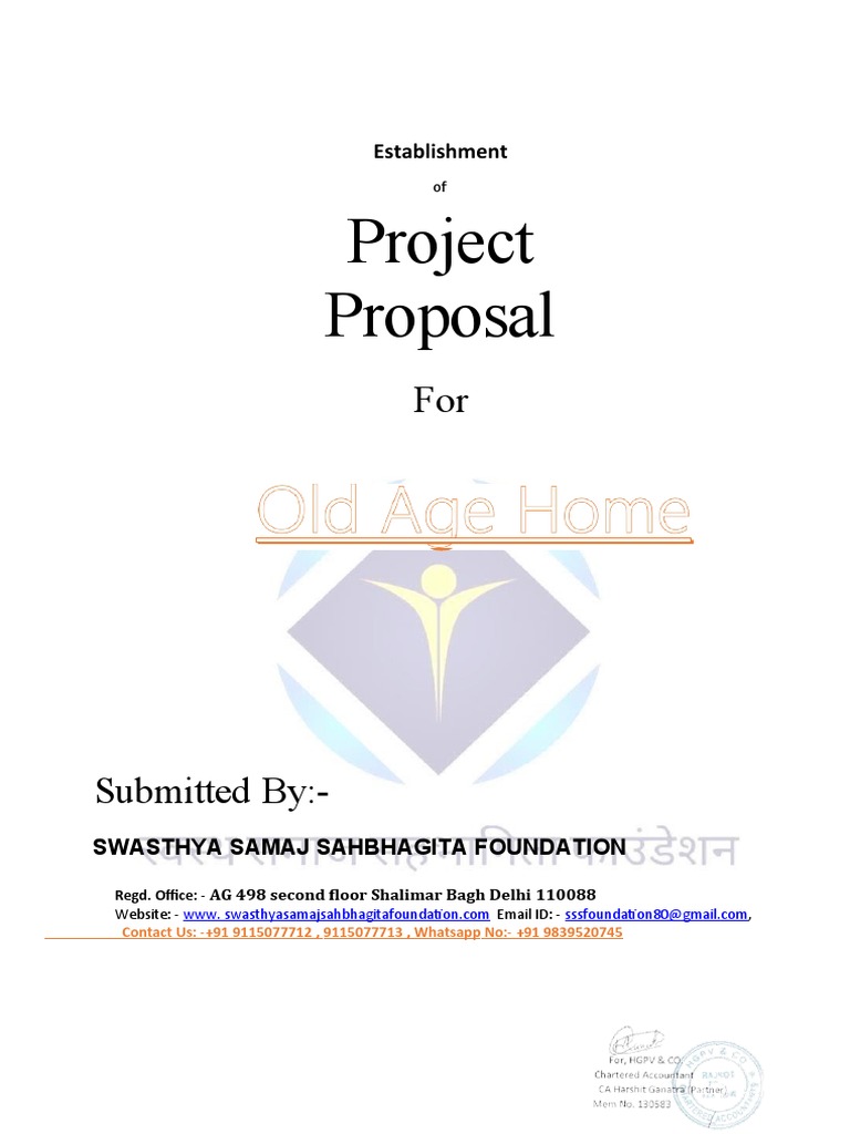 Proposal for Establishing an Old Age Home to Support the Growing ...