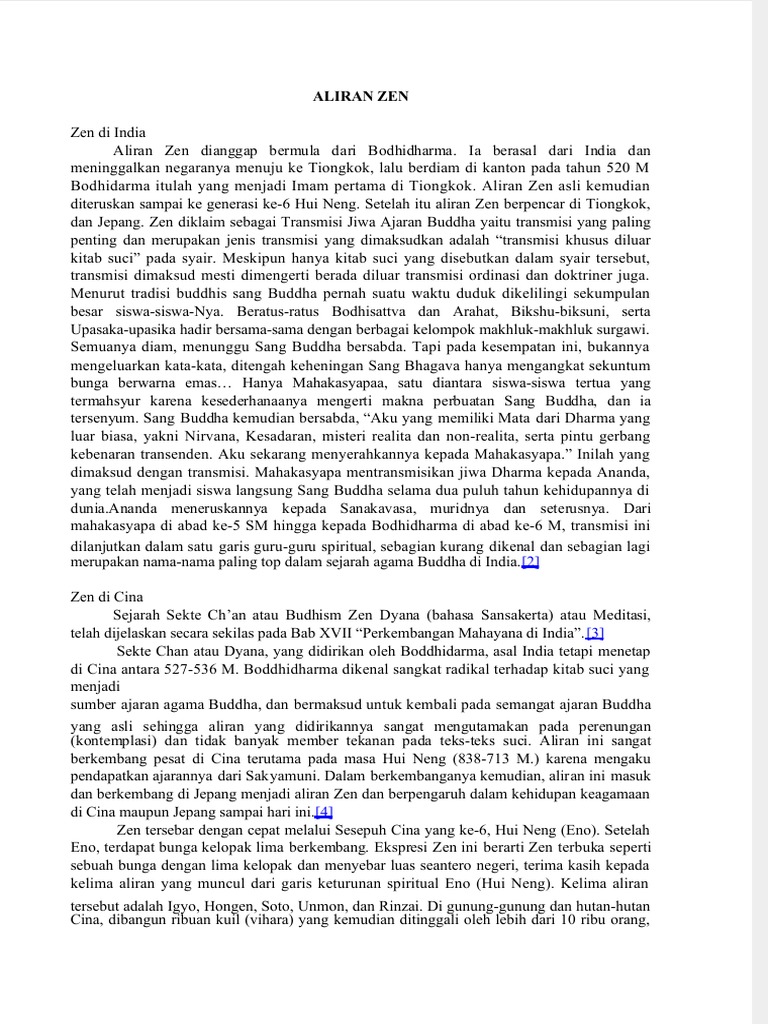 Sejarah dan Ajaran Aliran Zen | PDF