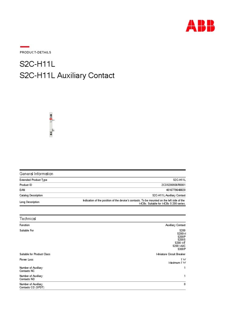 S2C-H11L Product Details | PDF | Electric Power | Electrical Components