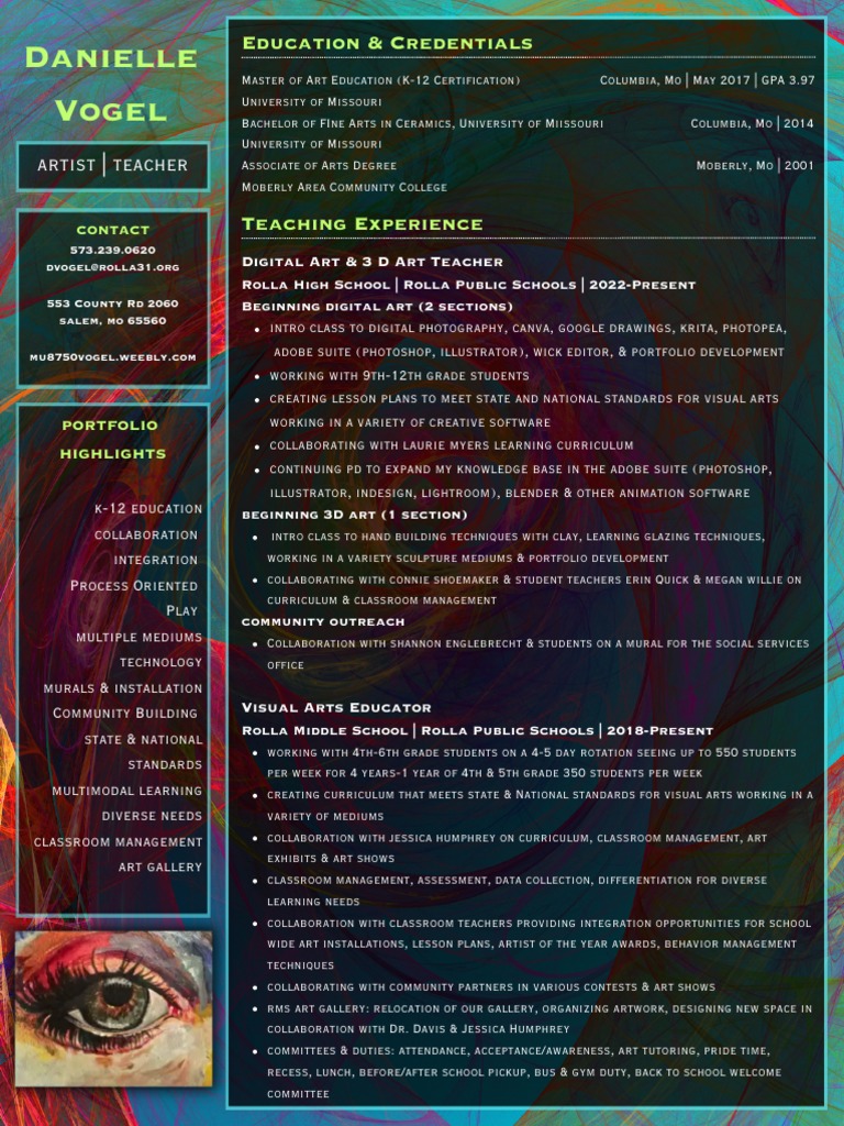 Danielle Vogel Resume 2023 | PDF | Teachers | Classroom Management