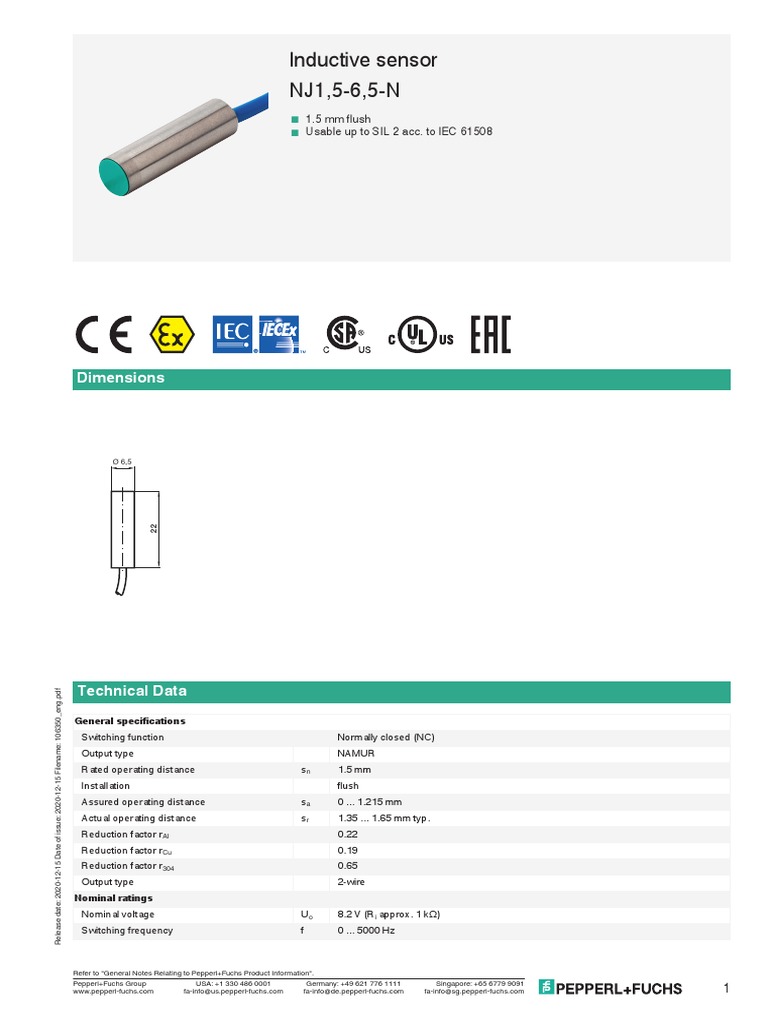 P&F Sensor | PDF | International Electrotechnical Commission | Electrical Engineering