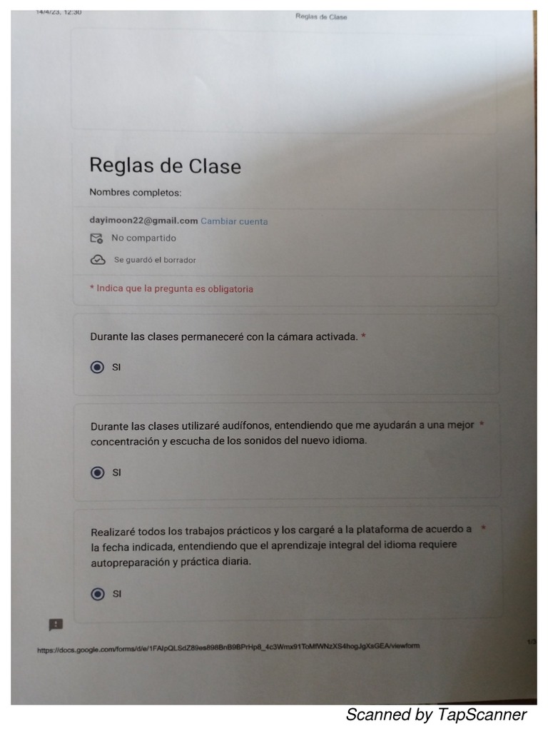 Reglas de Clase Dayana Rodríguez | PDF