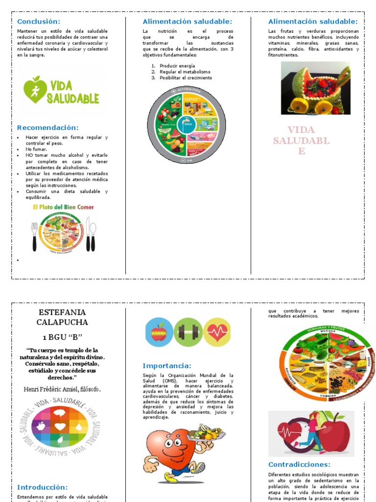 Triptico-de-vida-saludable- | PDF | Dieta saludable | Dieta Triptico-de-vida-saludable- | PDF | Dieta saludable | Dieta