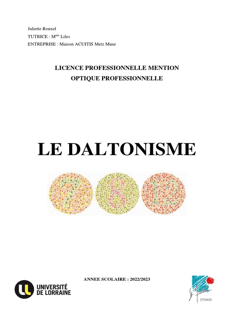 Comprendre le daltonisme et ses tests | PDF | Rétine | Rouge