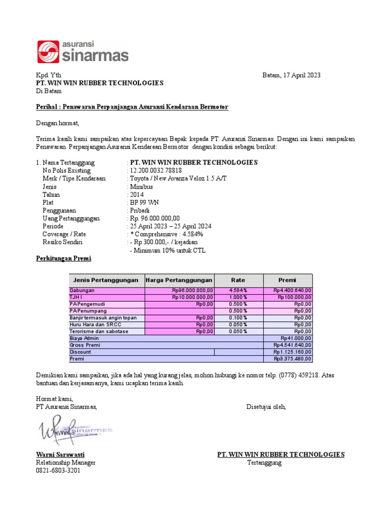 PT. WIN WIN RUBBER TECHNOLOGIES (96 JT) | PDF