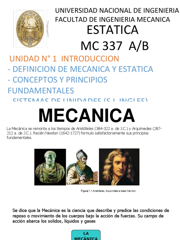 666 MC 337 Estatica Introd. Sistemas Equivalentes, Torsor Equilibrio 2D ...