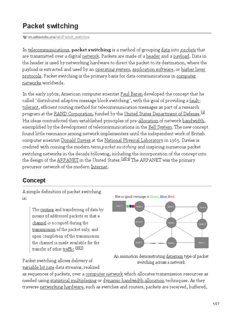 Packet Switching: Concept | PDF | Packet Switching | Computer Network