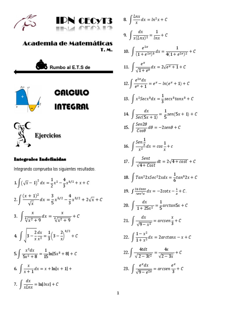 Ejercicios de Cálculo Integral y Métodos | PDF | Integral | Conceptos ...