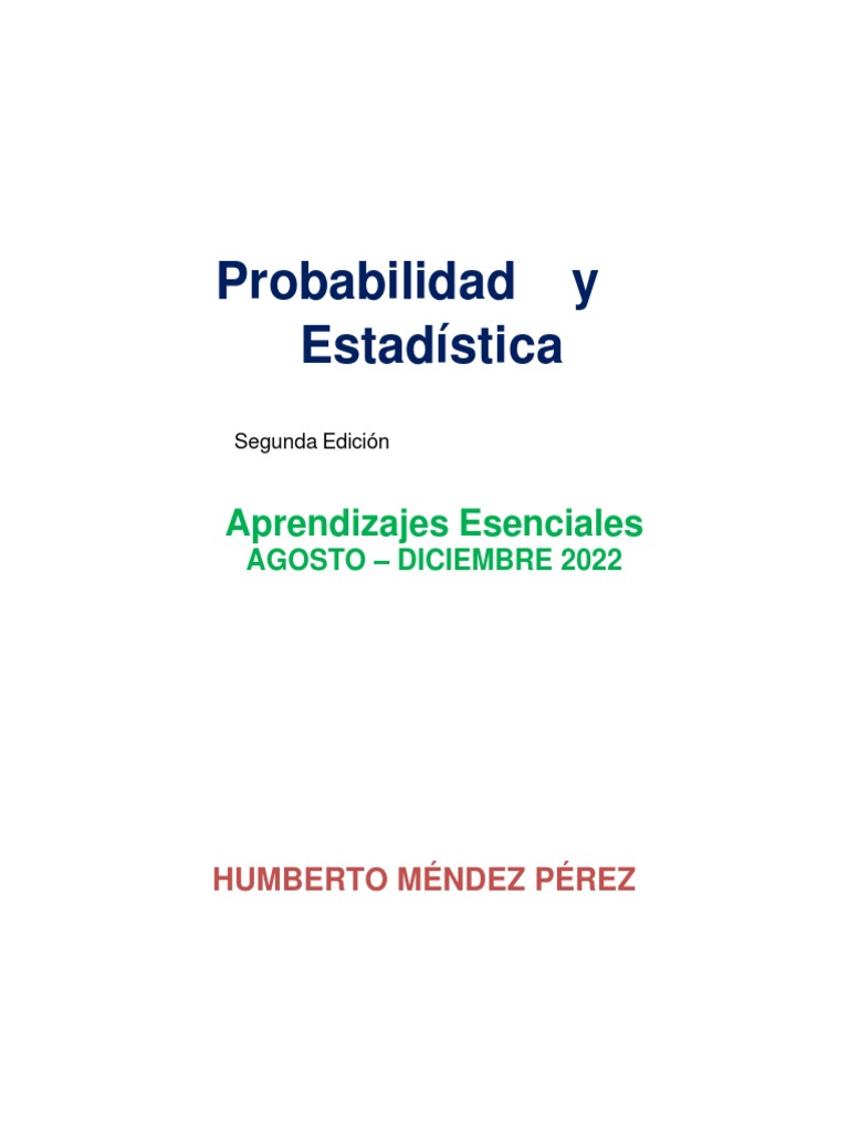 ANTOLOGÍA Probabilidad-y-Estadistica | PDF | Evaluación | Aprendizaje