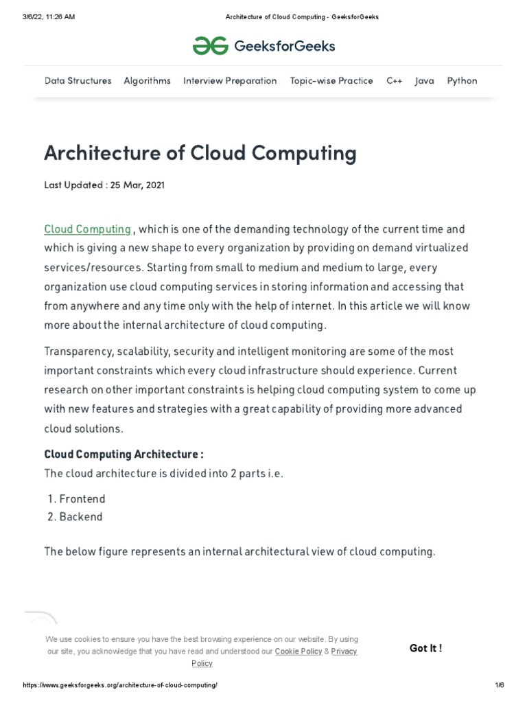 Architecture of Cloud Computing1 | Descargar gratis PDF | Cloud ...