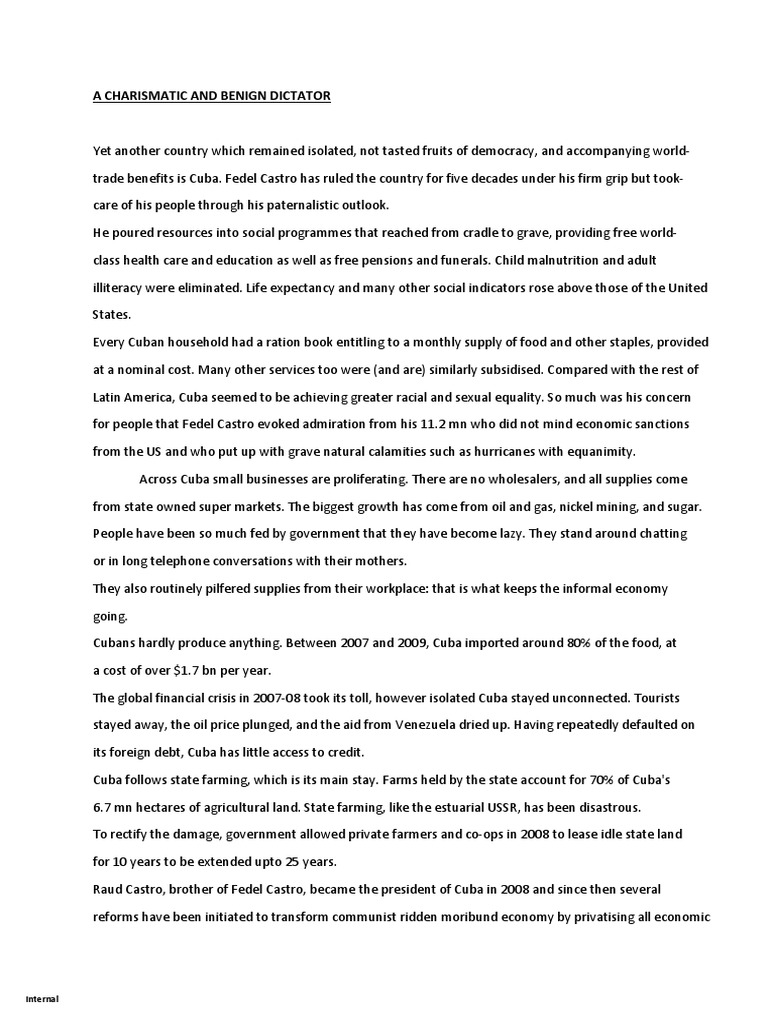 Cuba Case Study - Economic Environment | PDF | Cuba | Economies