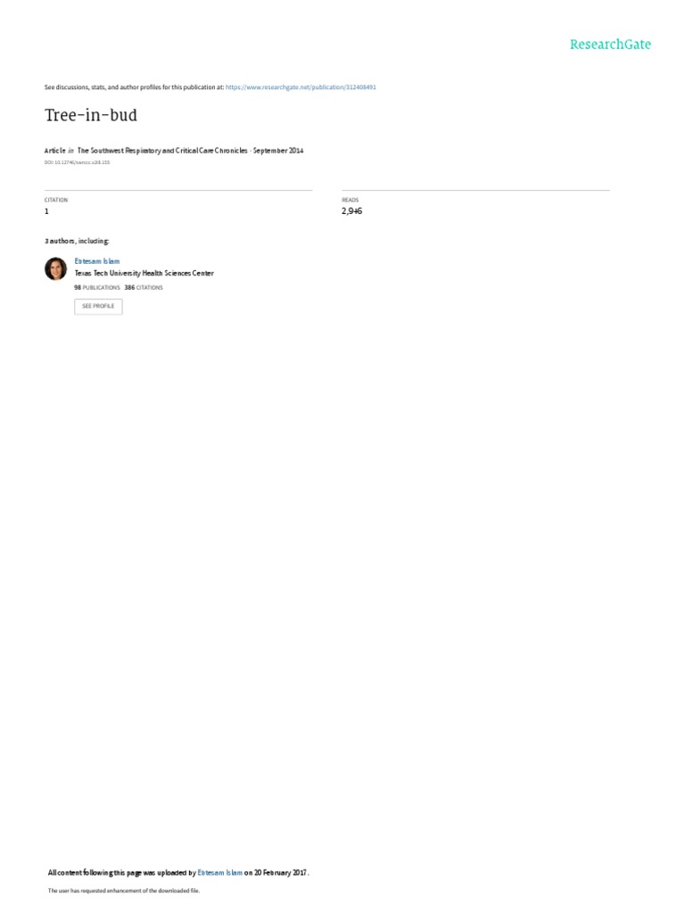 Tree in Bud | PDF | Radiology | Clinical Medicine