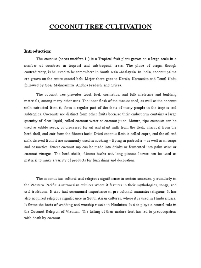 Coconut Tree Cultivation | PDF | Coconut | Botany