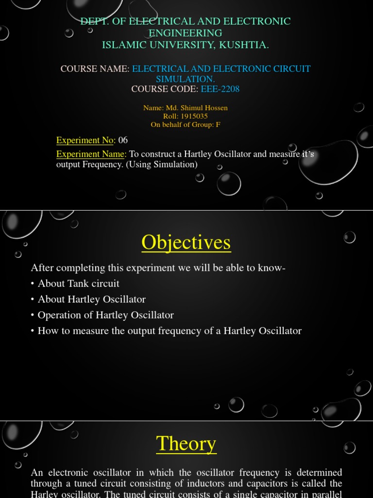 Hartley Lab Report Download Free Pdf Electronic Oscillator Inductor