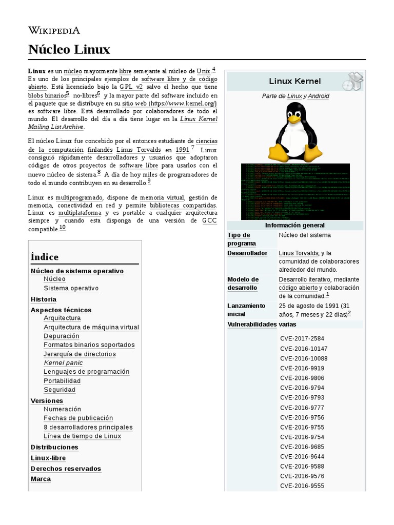 Núcleo Linux | PDF | Distribución de Linux | Kernel (sistema operativo)