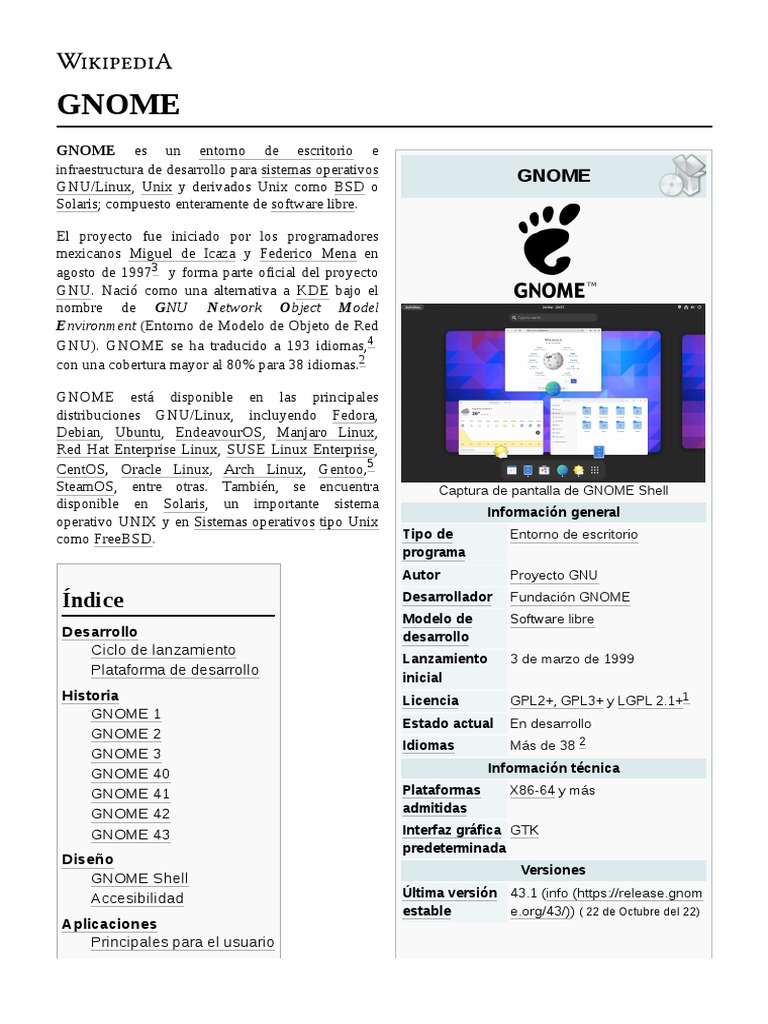 Gnome | PDF | Proyectos de software libre | Ingeniería de software