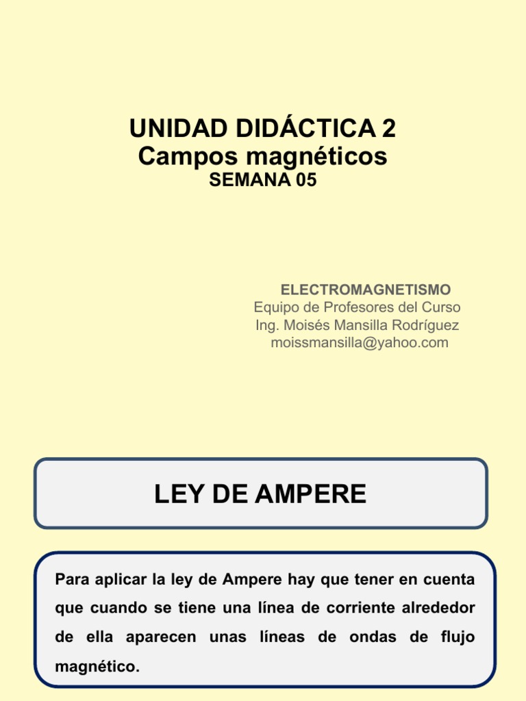 Semana 5 - Ley de Ampere | PDF | Campo magnético | Corriente eléctrica