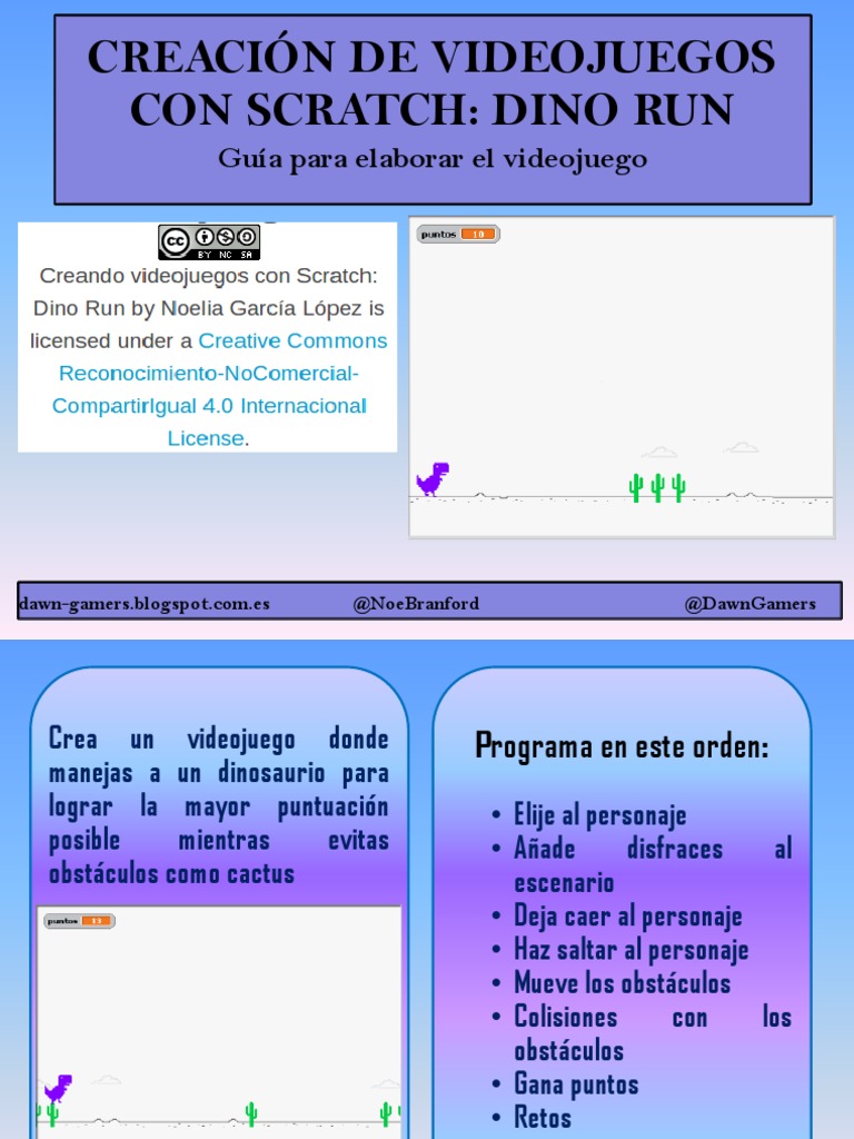 Crea el juego Dino Run en Scratch | PDF