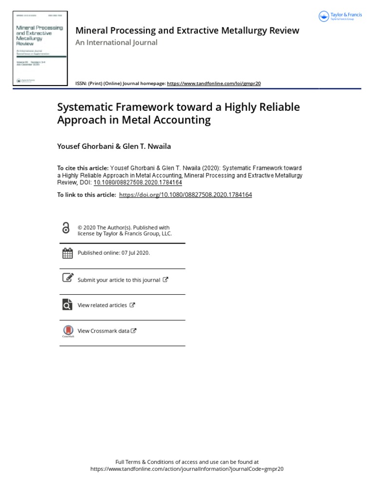 Systematic Framework Toward A Highly Reliable Appr | PDF | Mining | Gold