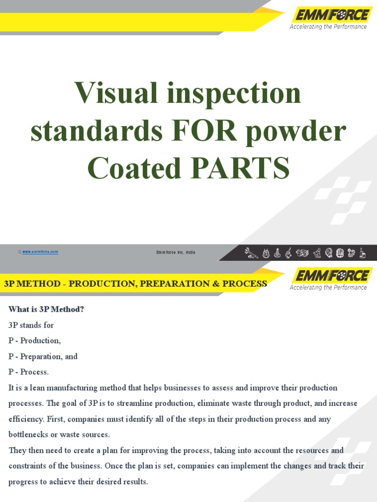 Visual Inspection Standards FOR Powder Coated PARTS: Emmforce Inc ...