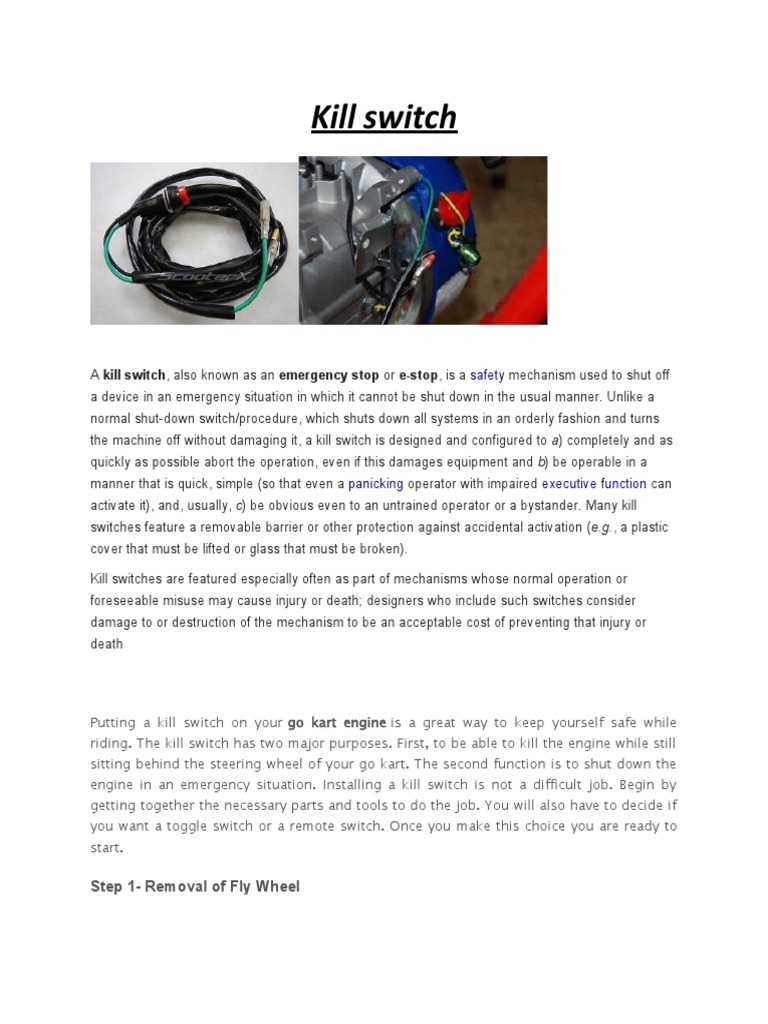 Kill Switch | PDF | Manufactured Goods | Electrical Engineering