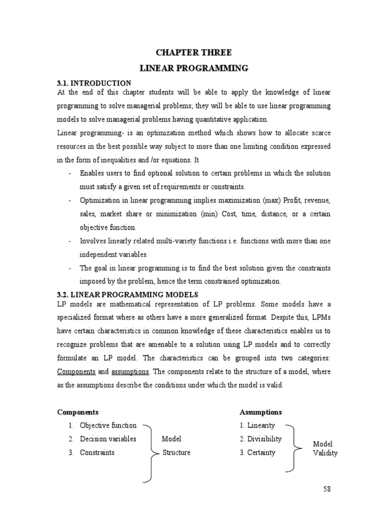 Business Mathematics CH - 3 | PDF | Mathematical Optimization | Linear Programming