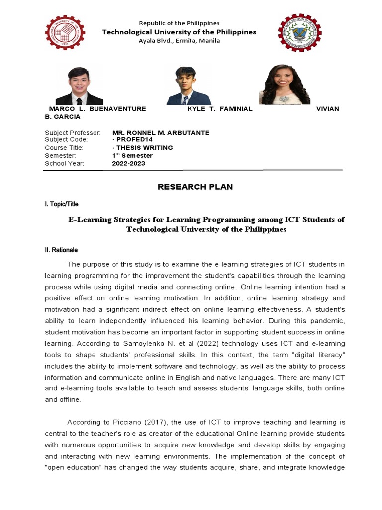 Group 2 - Research-Plan | PDF | Educational Technology | Learning