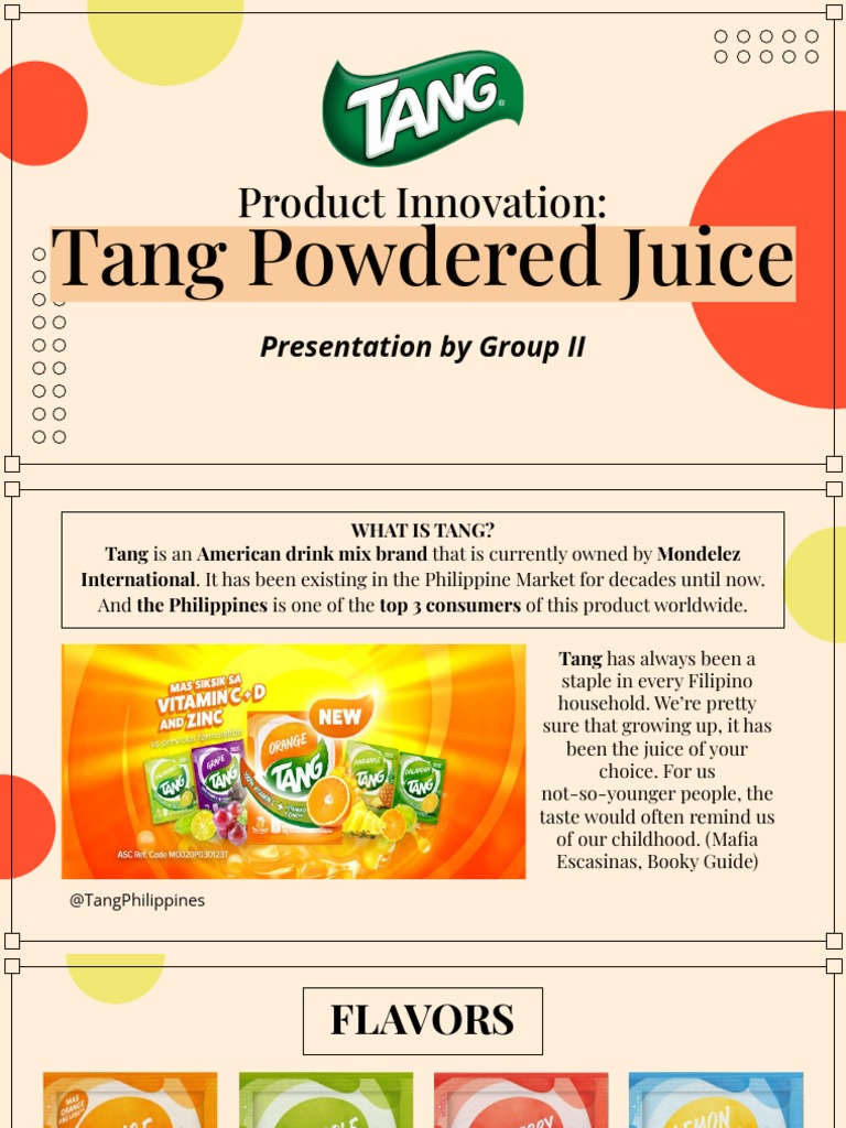 Product Innovation:: Tang Powdered Juice | PDF | Carbohydrates | Juice